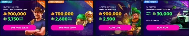 Funrize Social Casino Review - 75,000 Coin Sign Up Bonus